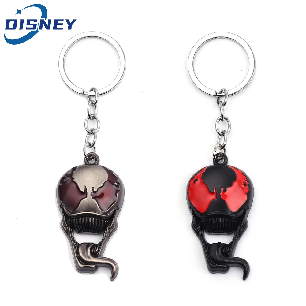 Marvel Villains Hero Venom Mask Metal Keychain Horror Long Tongue Car ...