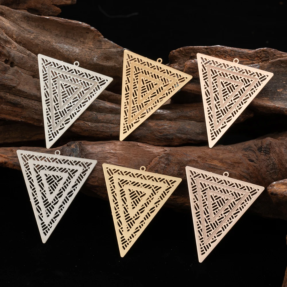 10pcs-33-38mm-Hollow-Triangle-Charms-Interwave-Texture-Filigree-Pendant ...