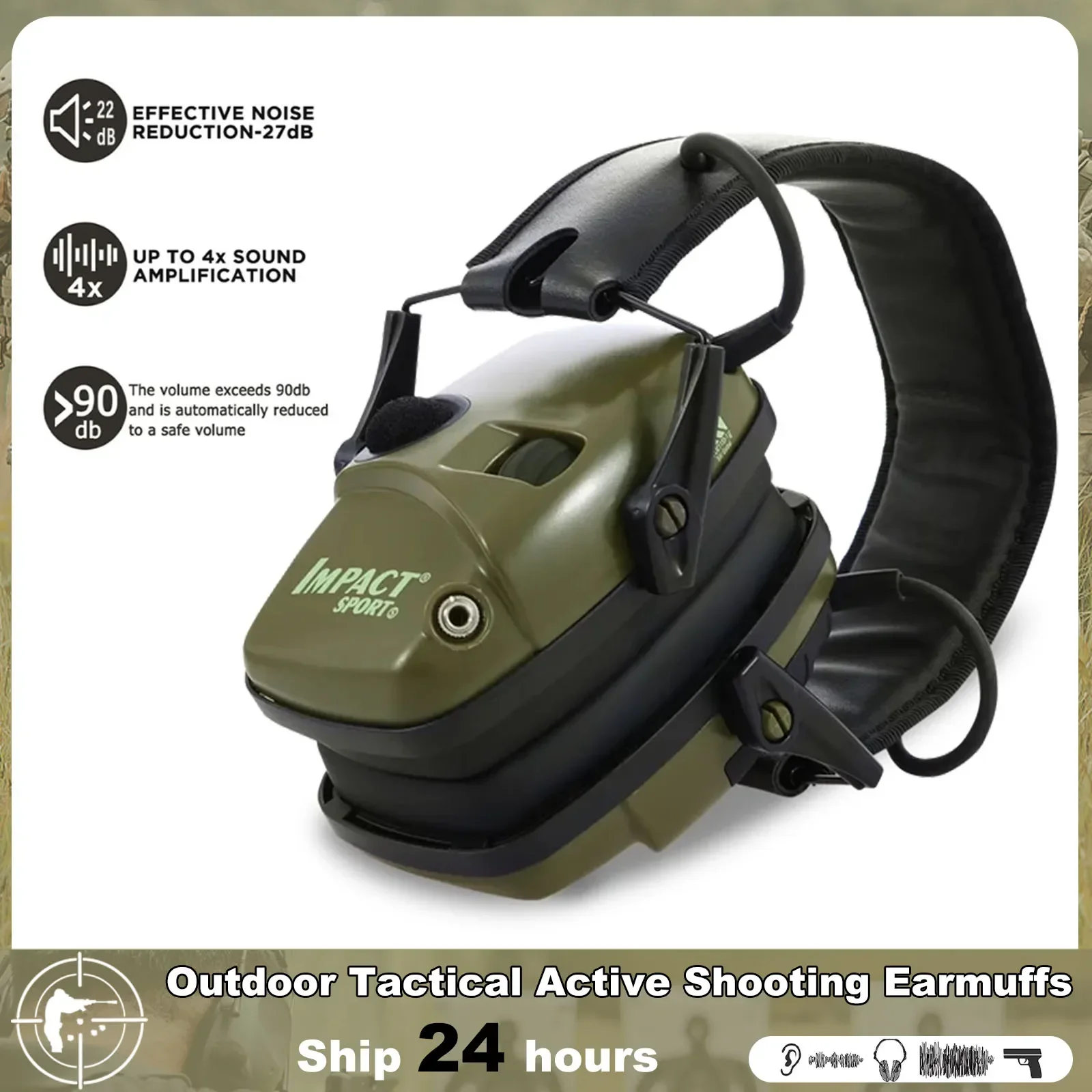 NEW Outdoor Tactical Shooting Ear Protection Safety Earmuffs Noise ...