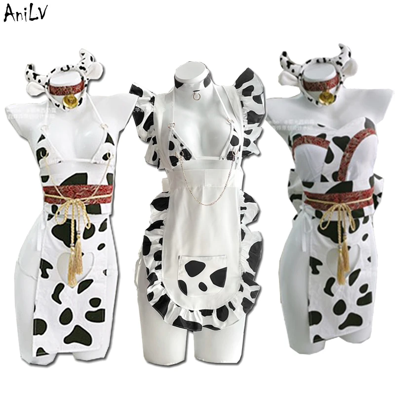 Cow Sexy Cosplay Costume Maid Tankini Swimsuit | Unifrom Chain Bikini ...