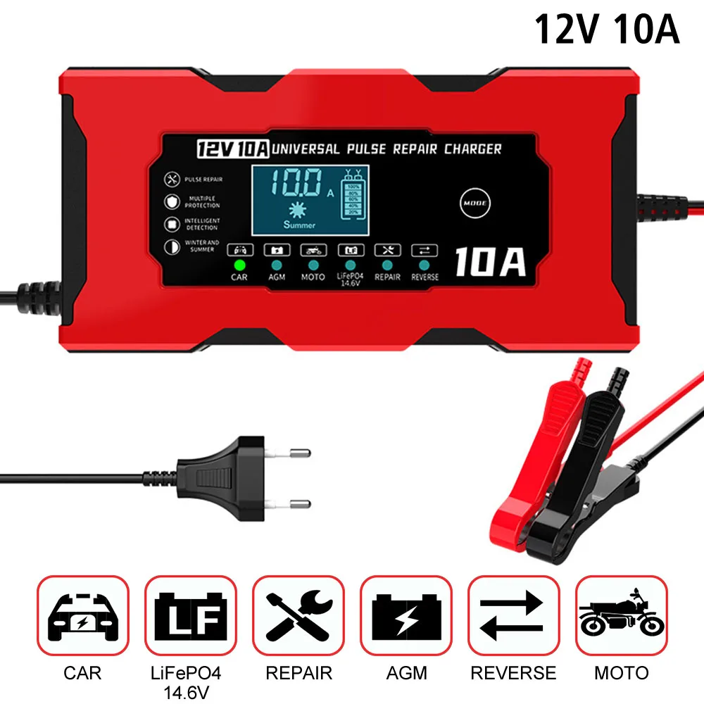 Pulse Repair Car Battery Charger Smart Battery Charging 14.6V 10A Iron ...