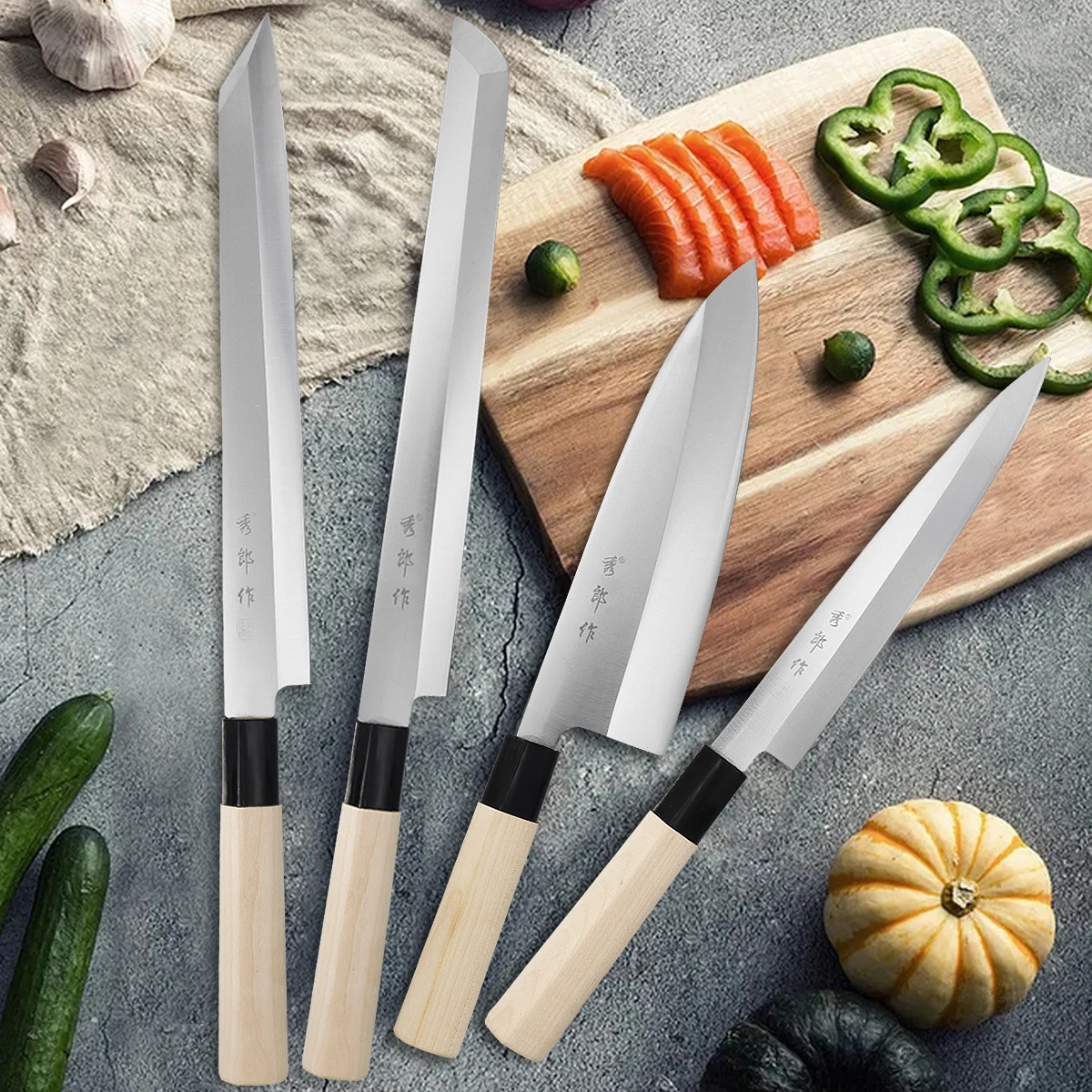 Couteau à poisson professionnel japonais Sashimi Sushi couteau à bœuf ...