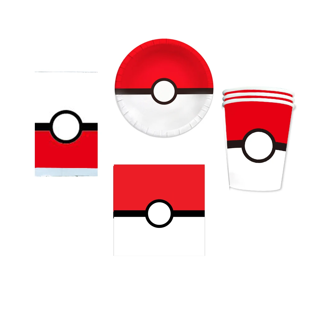 Pokemon-Elf-Ball-Disposable-Tableware-Plates-Cups-Napkins-Tablecloths ...