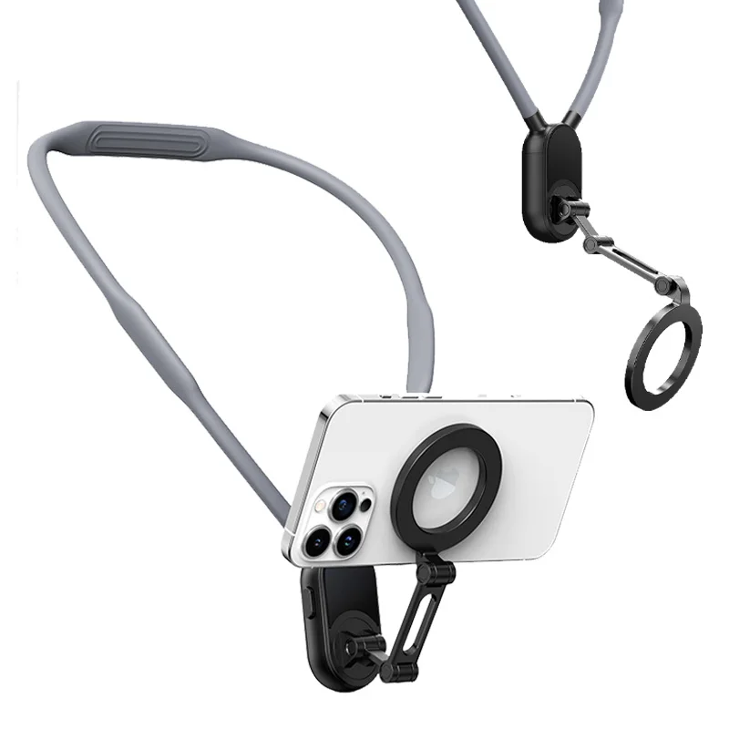 Silicone Magnetic Neck Mount Quick Release Hold Indoor For IPhone 16 15 ...