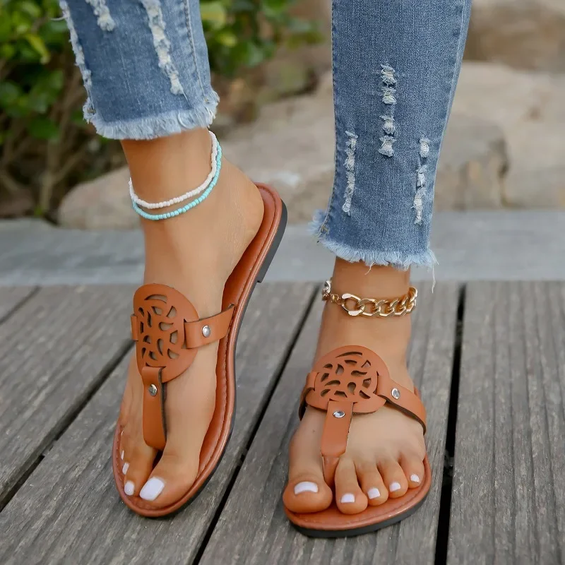 Women-s-Flat-Slippes-Summer-Plus-Size-Ladies-Flip-Flops-Retro-Open-Toe ...