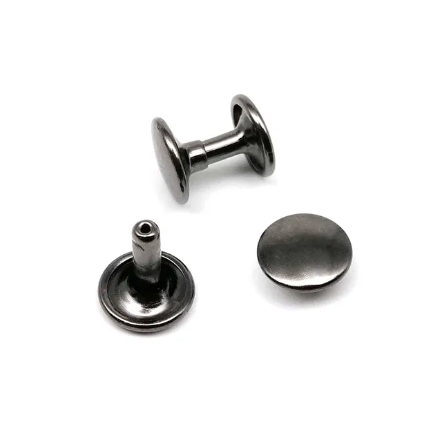 50sets 6mm 8mm 10mm Metal Double Cap Side Round Rivet Leather Craft ...
