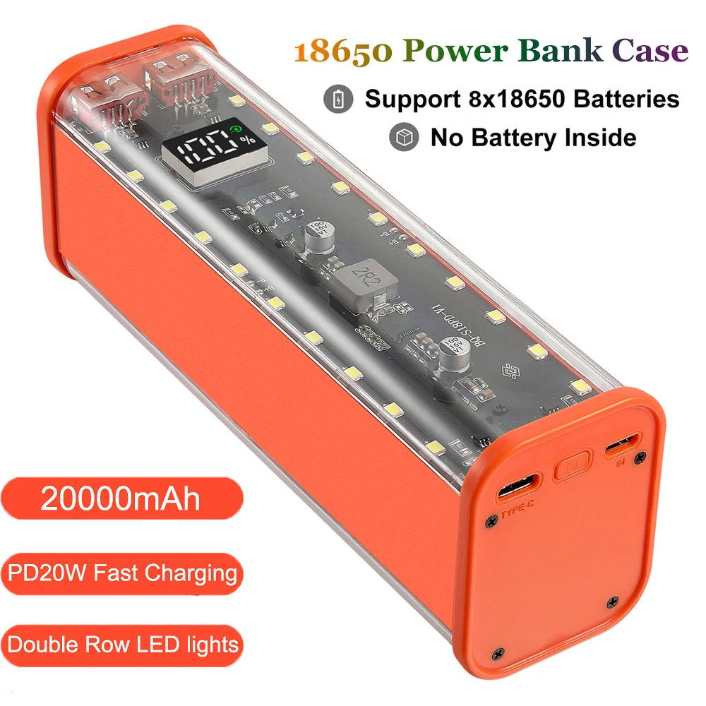 18650-Battery-Storage-Box-8-Slots-DIY-Power-Bank-Box-22-5W-PD-Fast ...