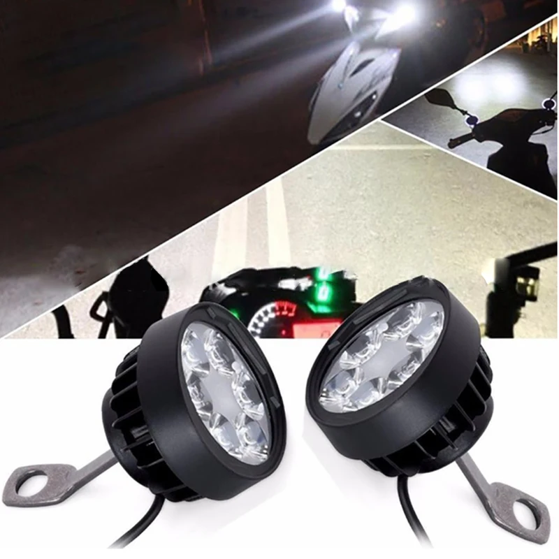 2pcs-Motorcycle-Headlight-Fog-Driving-Lights-Front-Head-Lamp-6-LED-12V ...