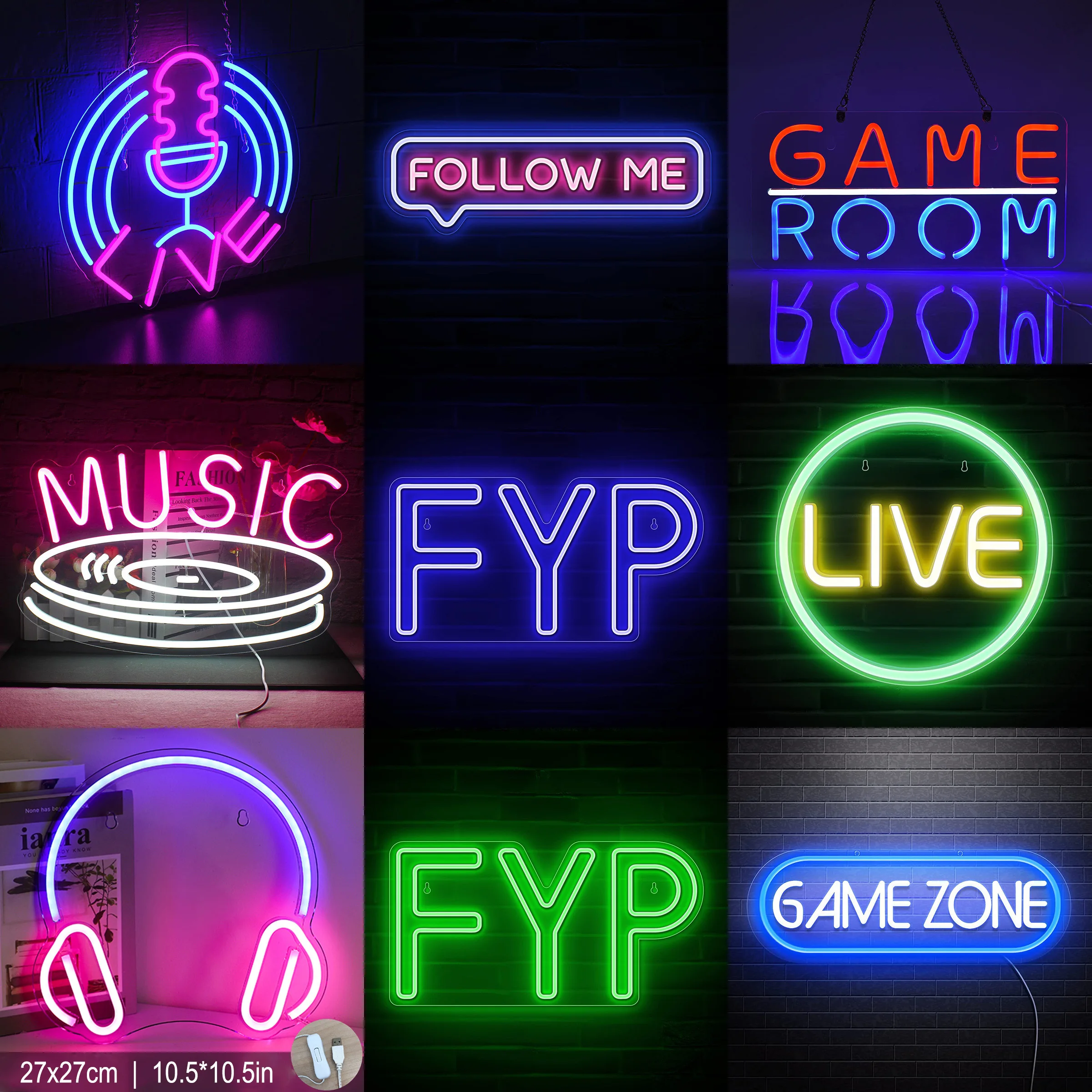 Live-Neon-Sign-Light-Custom-LED-Game-Follow-Me-Letter-Nightlight-Decor ...