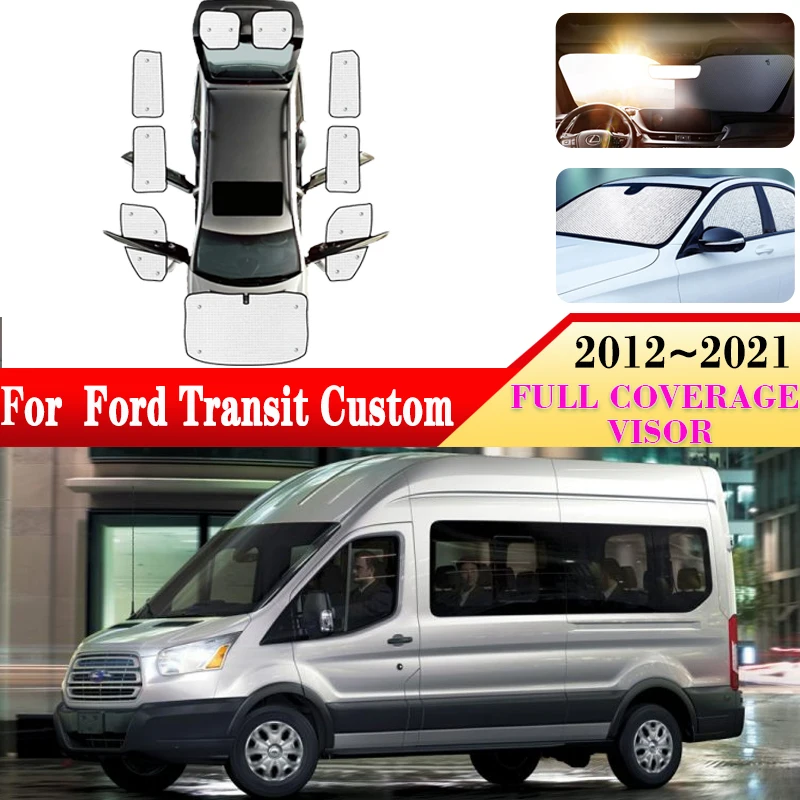 Anti-UV Full Car Sun Visors For Ford Transit Custom Accessories 2012 ...
