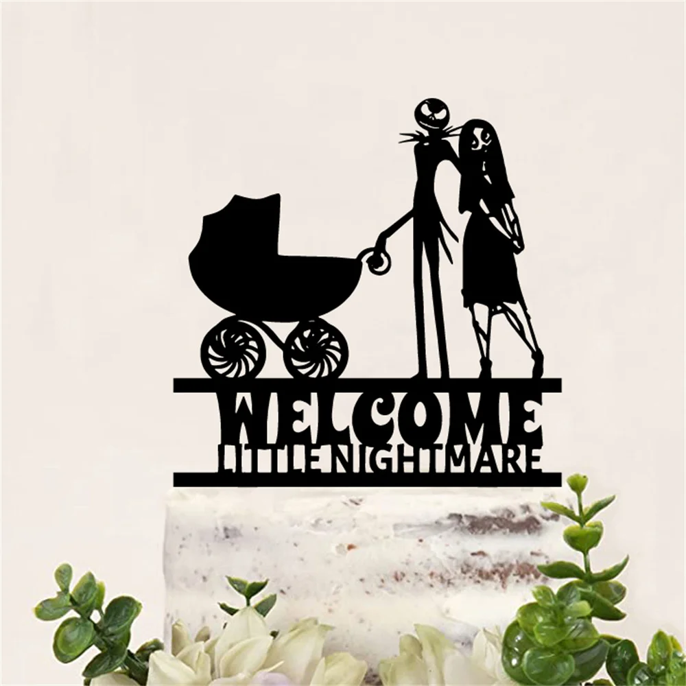 Welcome-Little-Nightmare-Cake-Topper-Acrylic-Wood-Halloween-Before ...