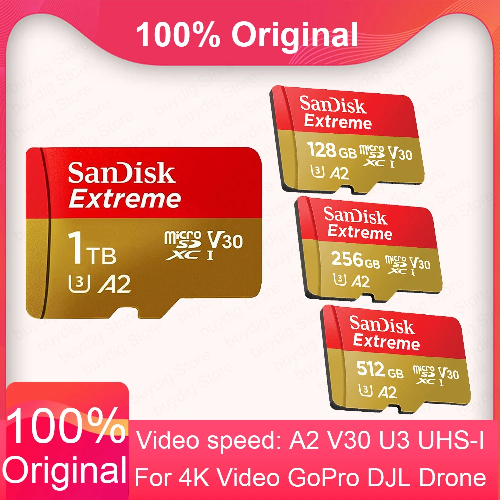 SanDisk-tarjeta Micro SD Extreme, memoria Flash de 32GB, A1, 512GB, A2 ...