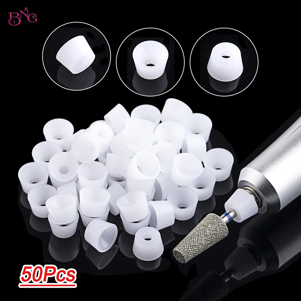 50pcs Nail Drill Plastic Protection Caps Used on 3/32" Nail Drill Bits ...