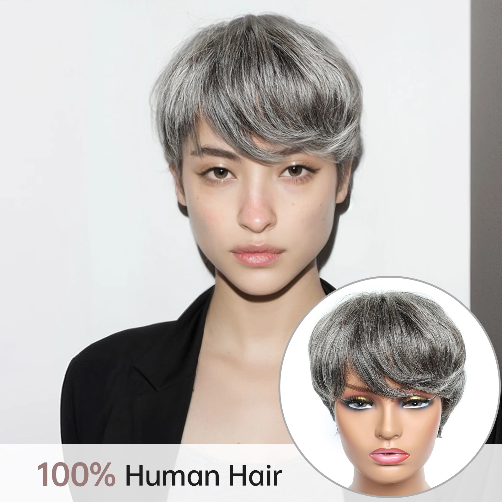 Pixie Hair Color: The Real Truth About This Silver Grey Human Hair Wig ...