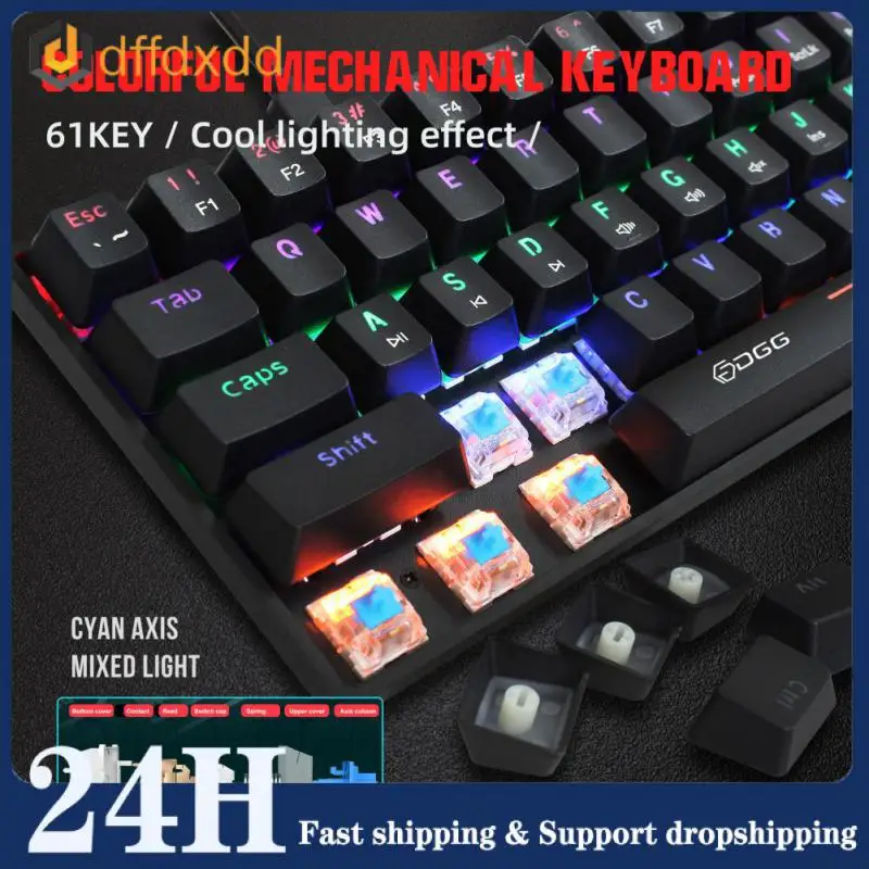 ROYAL-KLUDGE-Teclado-mec-nico-ruso-60-61-teclas-Ultra-compacto-RGB-inal ...