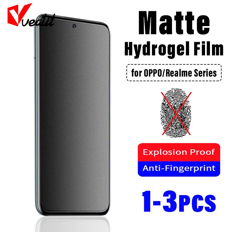 Película de hidrogel mate antihuellas para OPPO Reno 9 8 A1 A17 Protector de pantalla Realme 10 ...