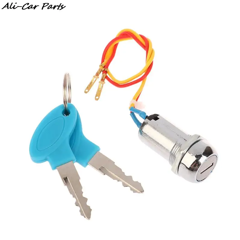1-Set-2-Wire-Key-Ignition-Switch-Lock-Motorcycle-Go-Kart-Scooter-Bike ...