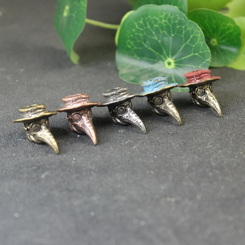 Brass Long Beak Doctor Woodpecker Knife Bead Keychains Pendants ...
