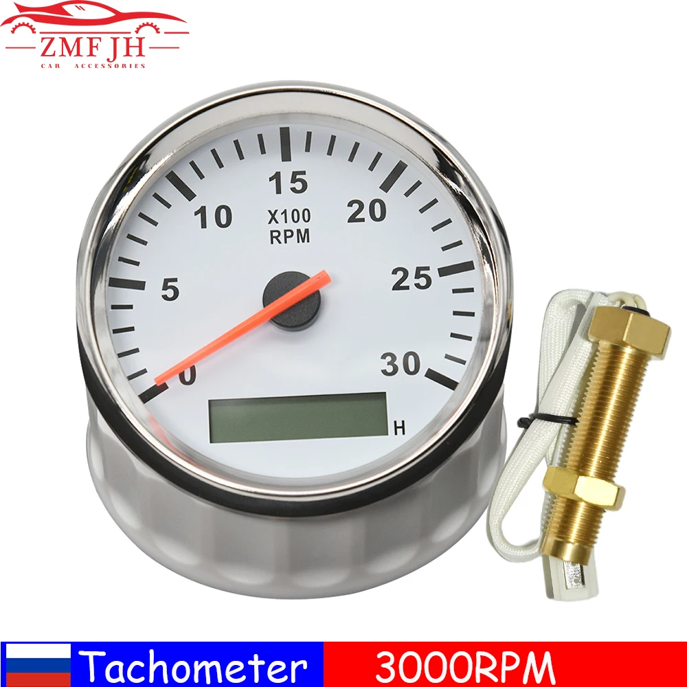 85mm Tachometer 3000rpm With Hourmeter Truck Car Boat Diesel Engine ...