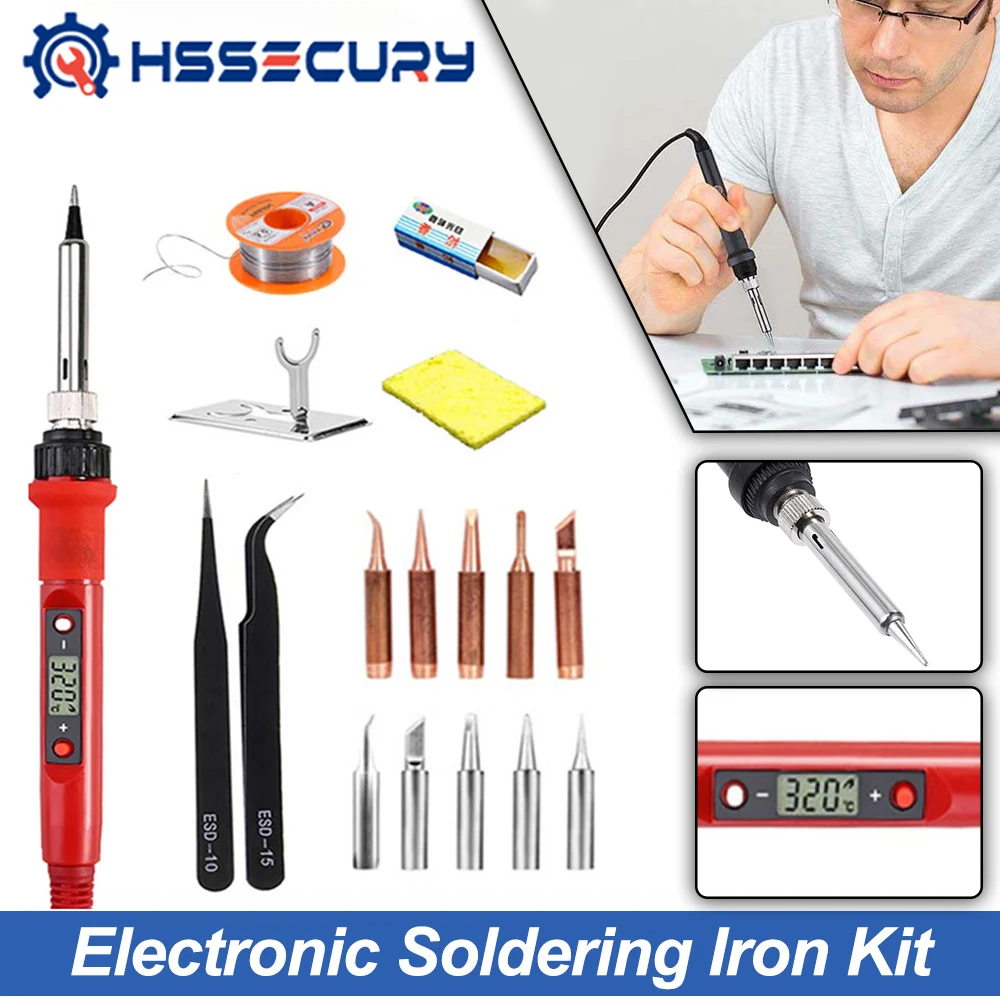Kit de ferro de solda eletrônico led digital ajustável solda ...