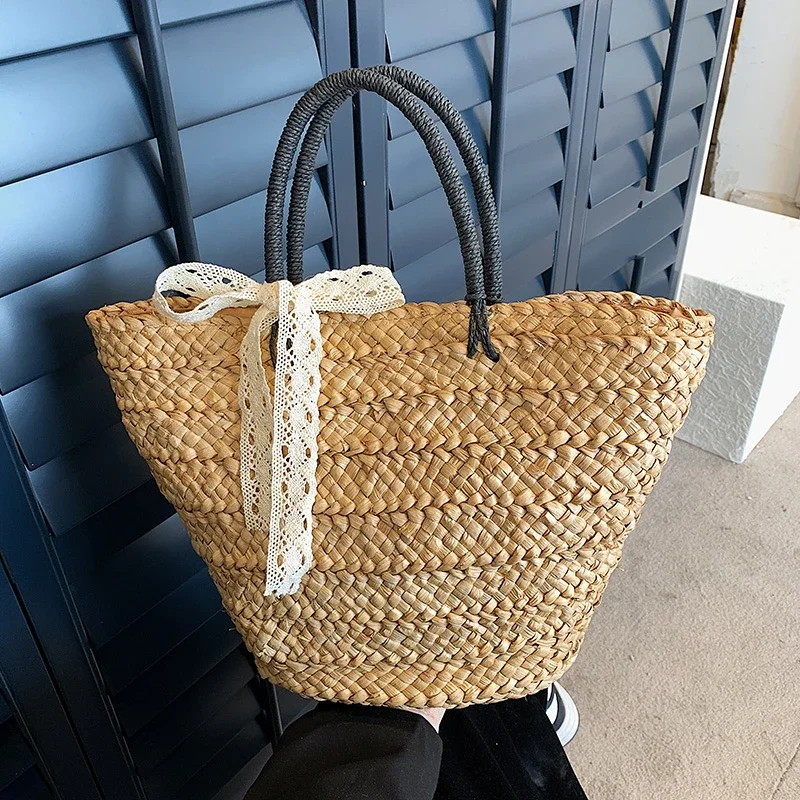 Designer-Straw-Bag-Women-Hand-Woven-Handbag-Fashion-Lace-Bow-Rattan ...