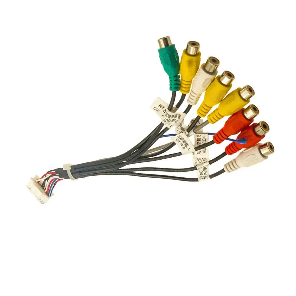 Car-Audio-Head-Unit-Stereo-Wire-Harness-Kits-20-pin-8-head-Rca-Cable ...
