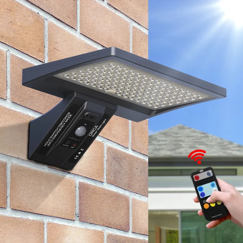 LED-Outdoor-Solar-Wall-Light-IP65-Waterproof-with-Remote-Control-Motion ...