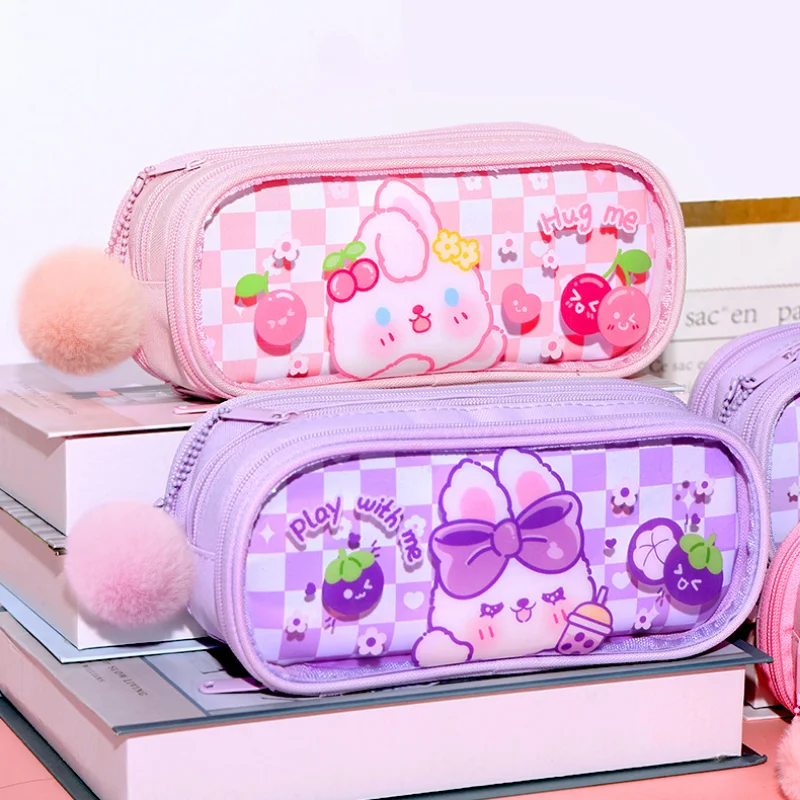 School-Pencil-Cases-Transparent-Pencil-Bag-Pretty-Stationery-Cute ...