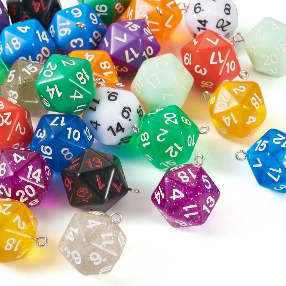 20pcs-Cubic-Dice-Acrylic-Pendants-Assorted-Polyhedral-Charms-with ...