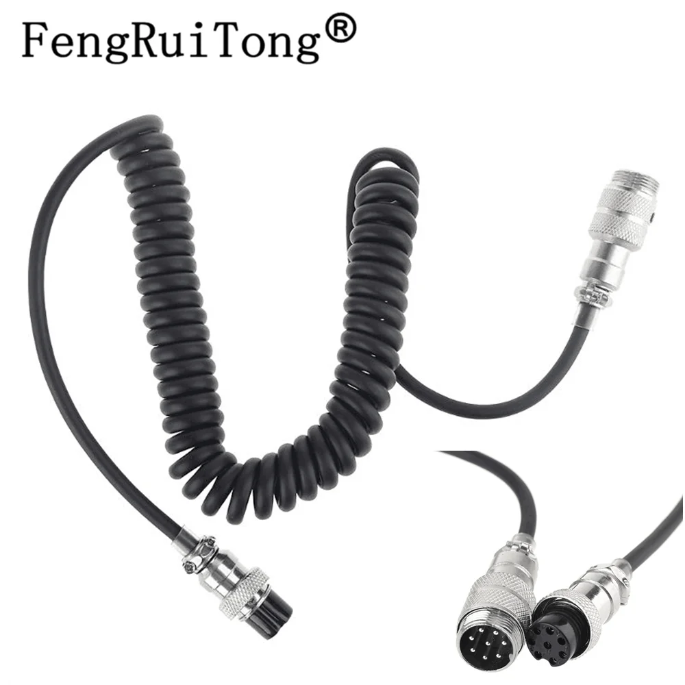 Cable de micrófono de extensión en espiral de 8 pines, enchufe macho de aviación de 8 núcleos ...