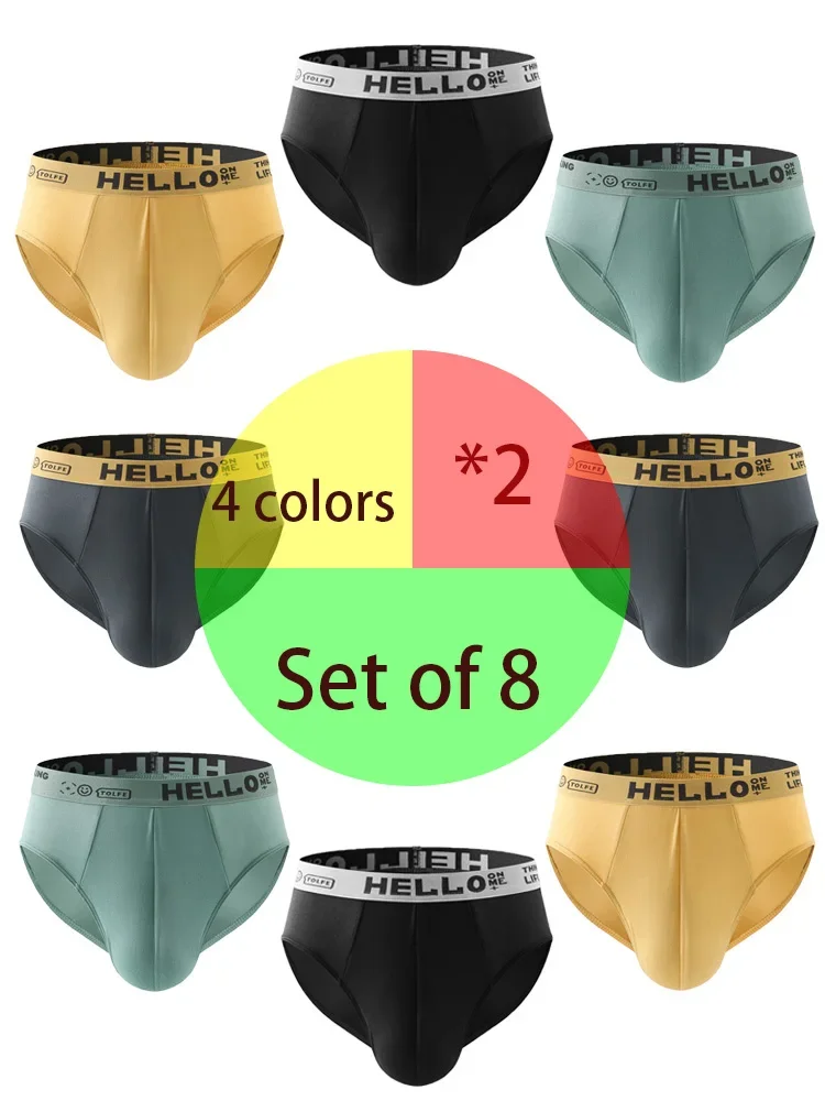 8PCS men's underwear Comfortable breathable men's briefs casual solid ...