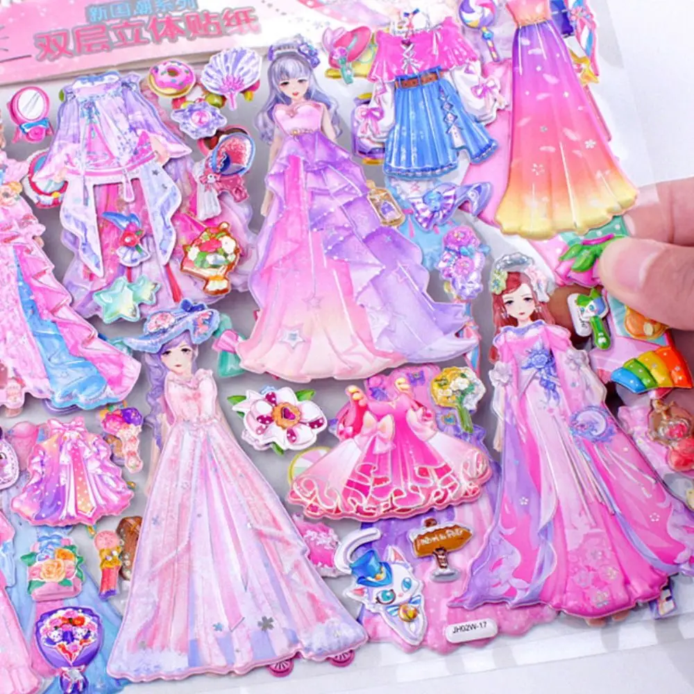 Puffy-Lace-Skirt-Princess-Changing-Sticker-Handmade-Double-Layer ...