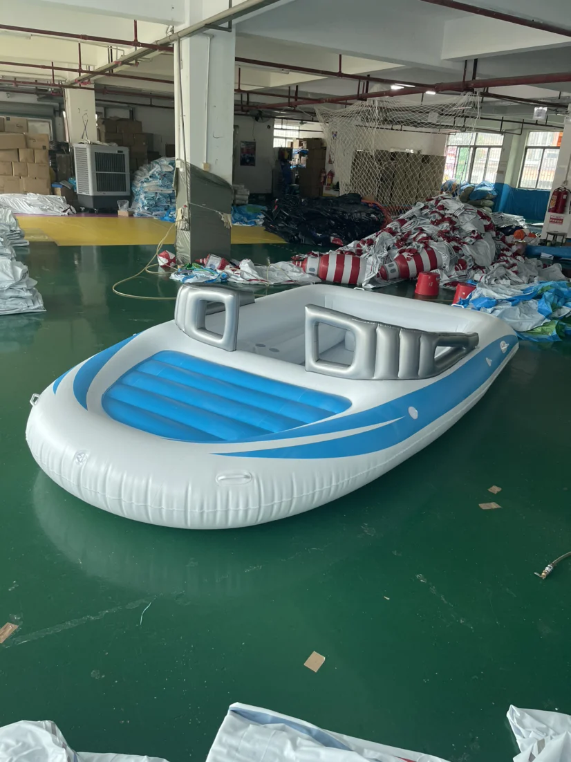 PVC Inflatable Floating Water Row Bed Island 6 Person Pirate Pool Rafts ...