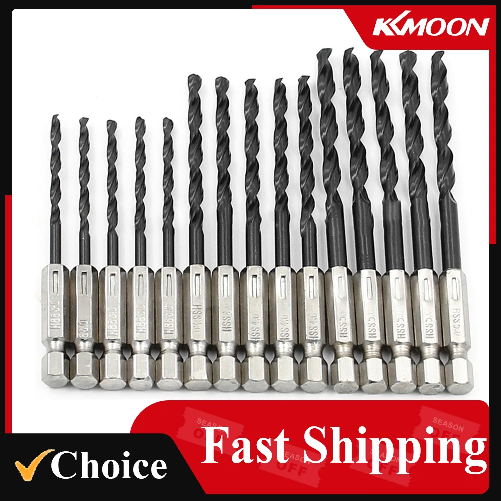 15pcs-HSS-1-4inch-Straight-Shank-TwistDrill-Bits-Set-3-4-5mm-High-Speed ...