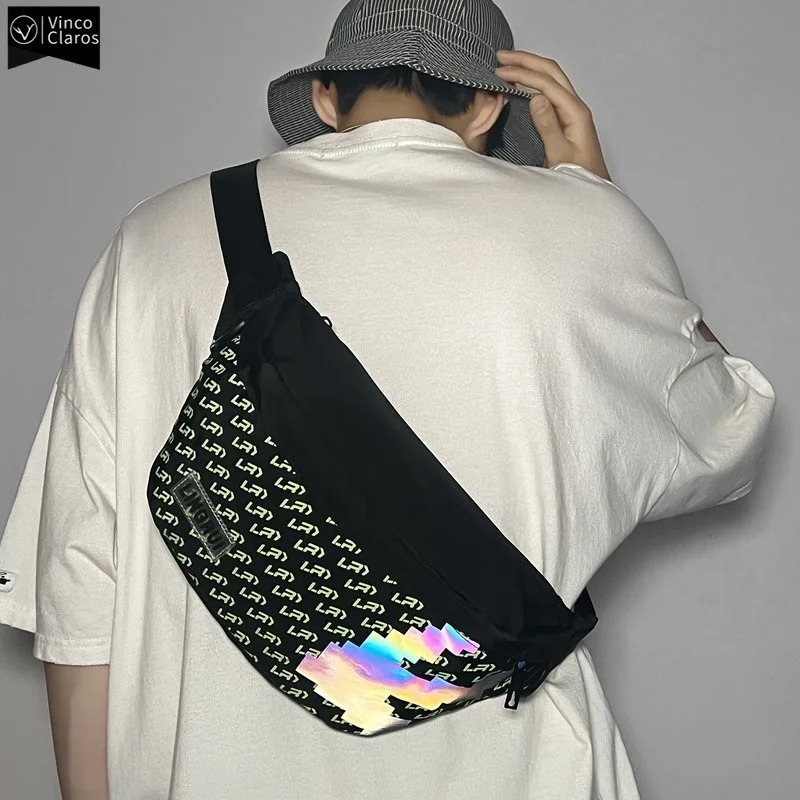 VC-Trend-Design-Reflective-Chest-Bag-Youths-Hip-Hop-Street-Waist-Oxford ...