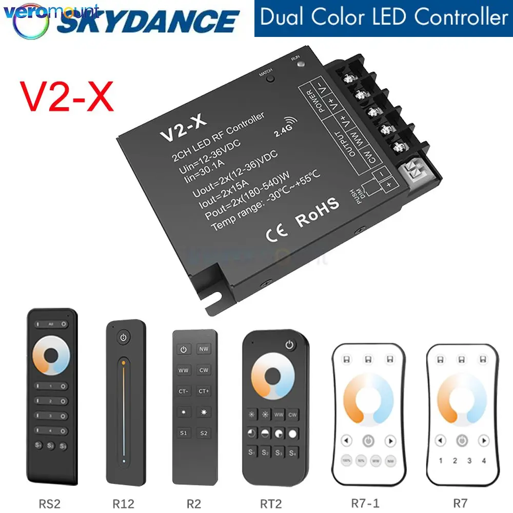 Skydance-V2-X-15A-Big-Power-Iron-Case-CCT-LED-Controller-2-4G-RF-Push ...