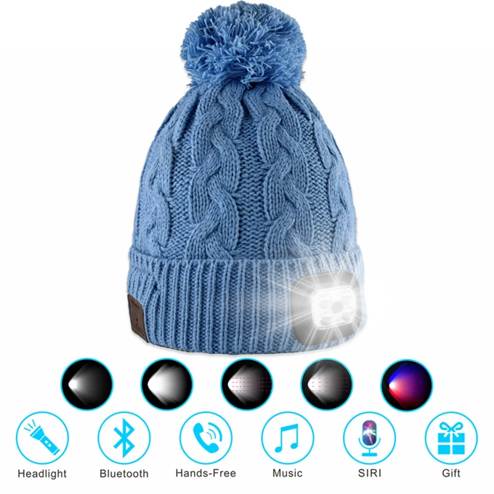 Wireless-Bluetooth-compatible-Smart-Music-Cap-Headphone-Winter-Knitted ...