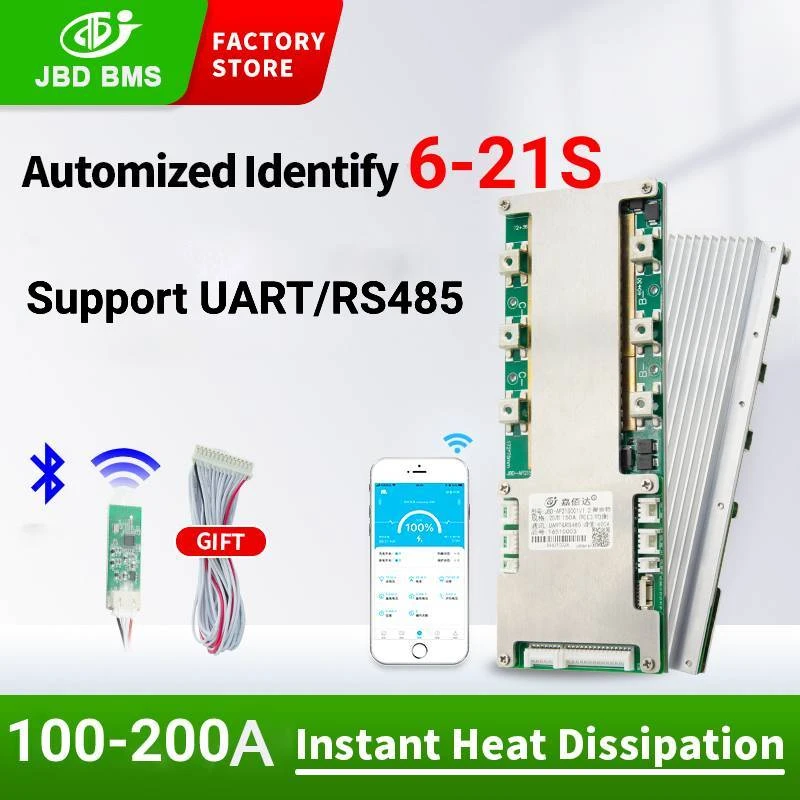 JBD Smart BMS 6S 7S 8S 10S 12S 13S 14S 16S 20S 21S LifePo4 Balance ...