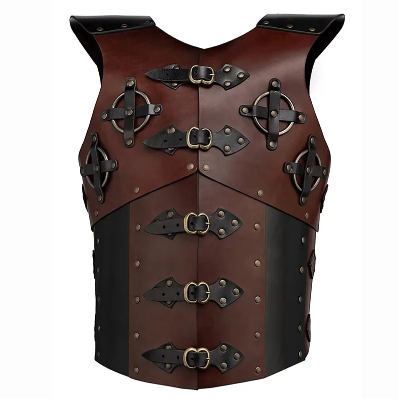 Medieval-Steampunk-Rivet-Buckle-Armor-Viking-Warrior-Knight-PU-Leather ...