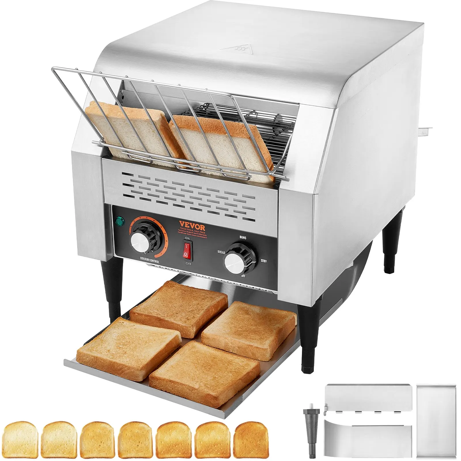 VEVOR Commercial Conveyor Toaster 300 Slices/Hour Commercial Toaster ...
