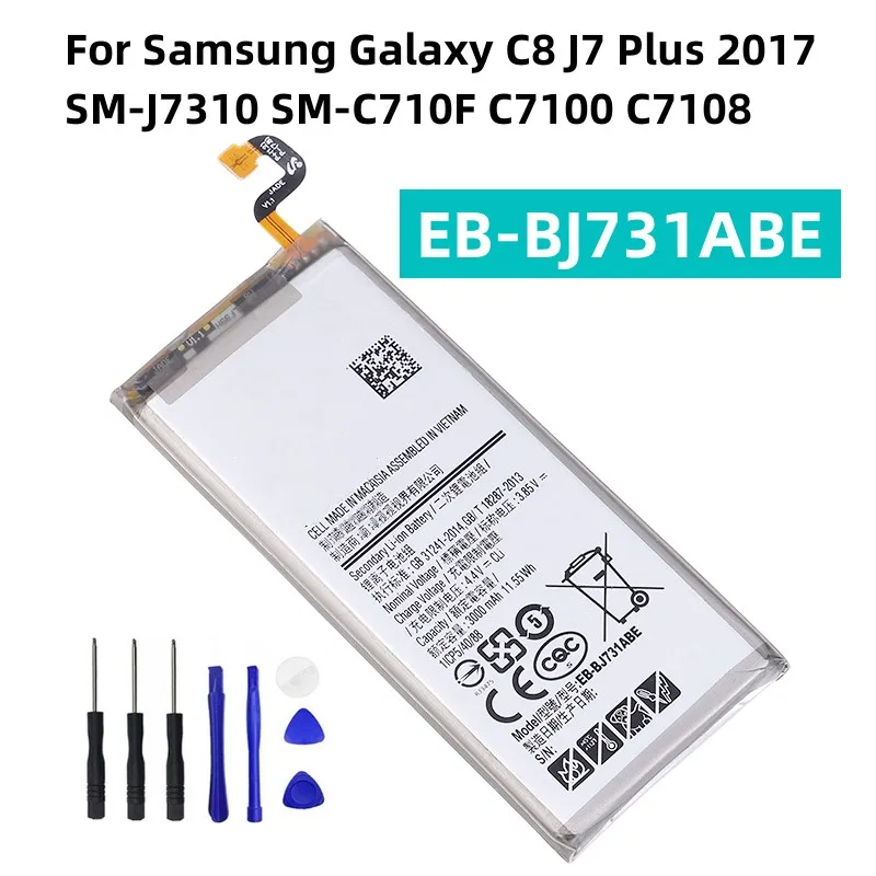 EB-BJ731ABE-3000-mAh-Battery-For-Samsung-Galaxy-C8-J7-Plus-2017-SM ...