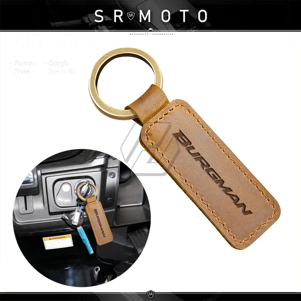 Motorcycle-Cowhide-Keychain-Key-Ring-Fit-for-Suzuki-Burgman-200-400-ABS ...