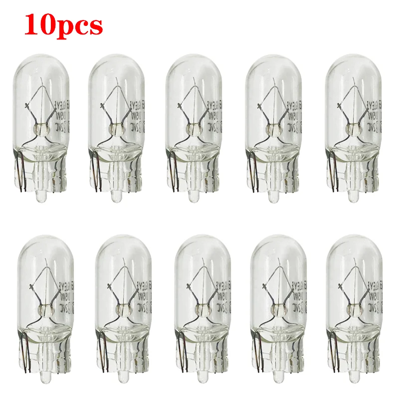 10X White T10 W5W 501 194 Clear Signal Lamp Glass 12V 5W Warm White W2 ...