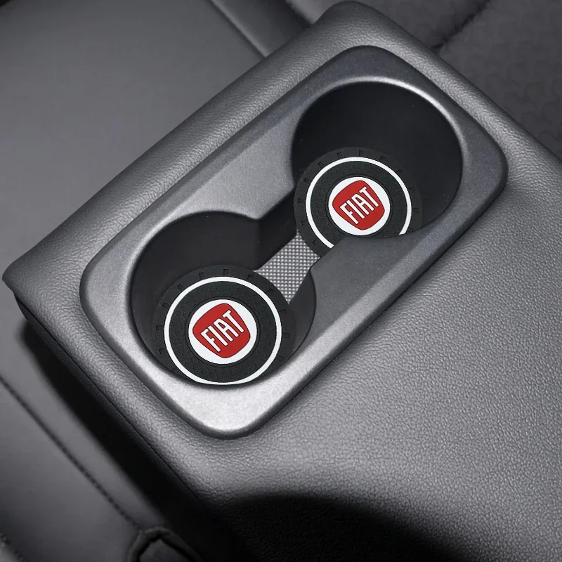 1/2pcs Car Anti-Slip Pad Coaster Silicone Water Cup Holder Mat For Fiat ...