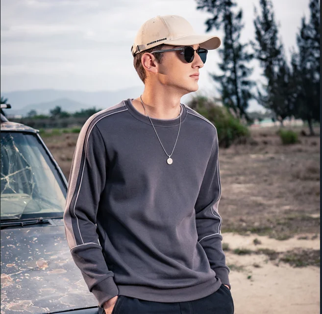 Conjunto de cuello redondo para hombre, chaqueta de marca para ...