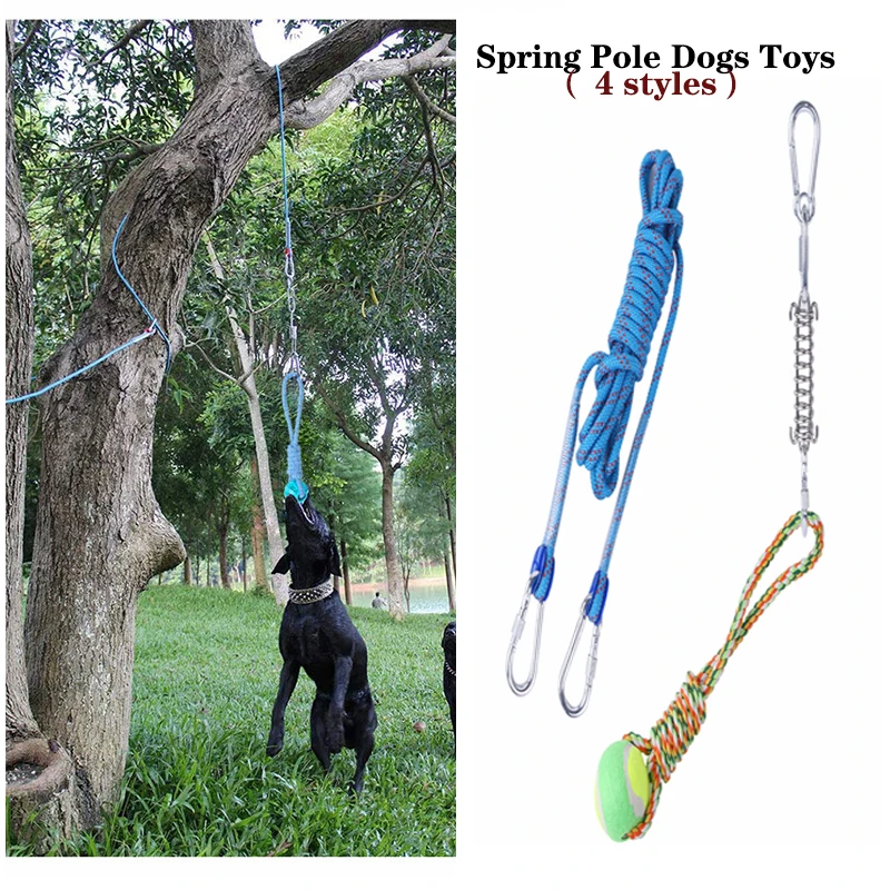 Spring-Pole-Dogs-Toys-Large-Medium-Dog-Play-Outdoor-Hanging-Exercise ...