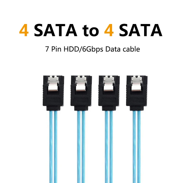 ZhenLoong 6/4 Pcs/Set SATA To SATA Hard Disk Drive Data Cable 7 Pin ...