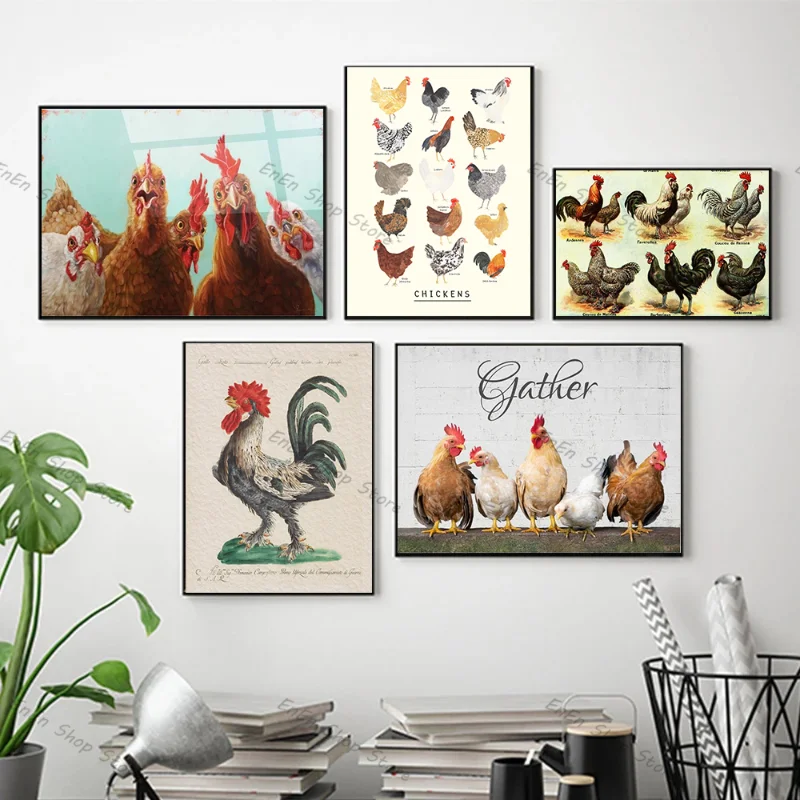 Chickens-Type-Poster-Prints-Animals-Poultry-Hen-Cockerel-Chicks-Canvas ...