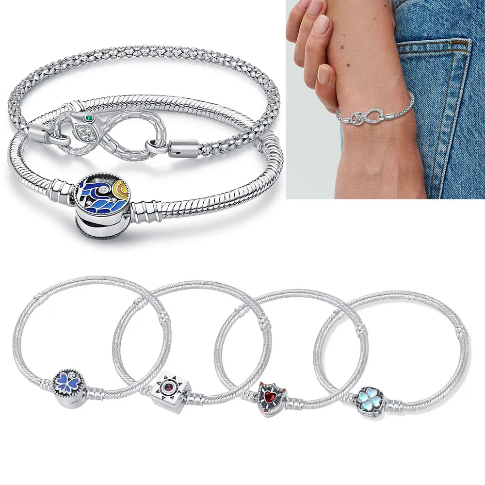 2024-New-925-Silver-women-Bracelet-Sun-Moon-Infinity-Snake-Symbol ...
