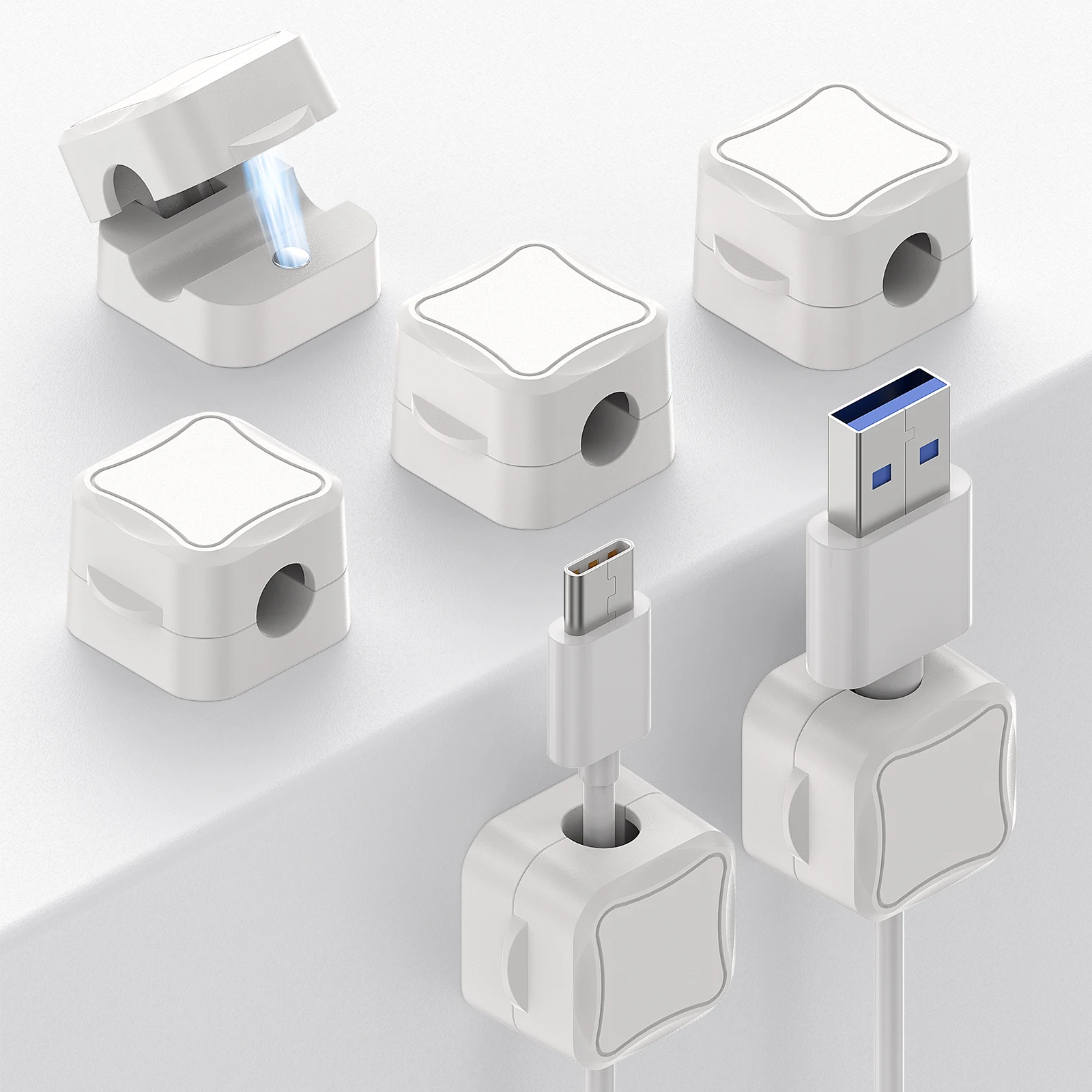 3-6-12-Pcs-Magnetic-Cable-Clip-Cord-Holder-Adhesive-Wire-Holder-Keeper ...